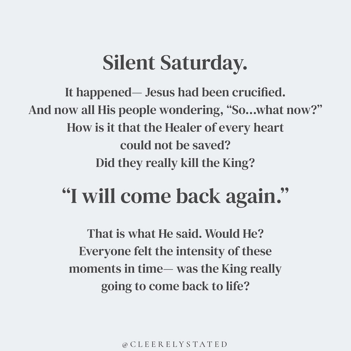 Silent Saturday – Cleerely Stated