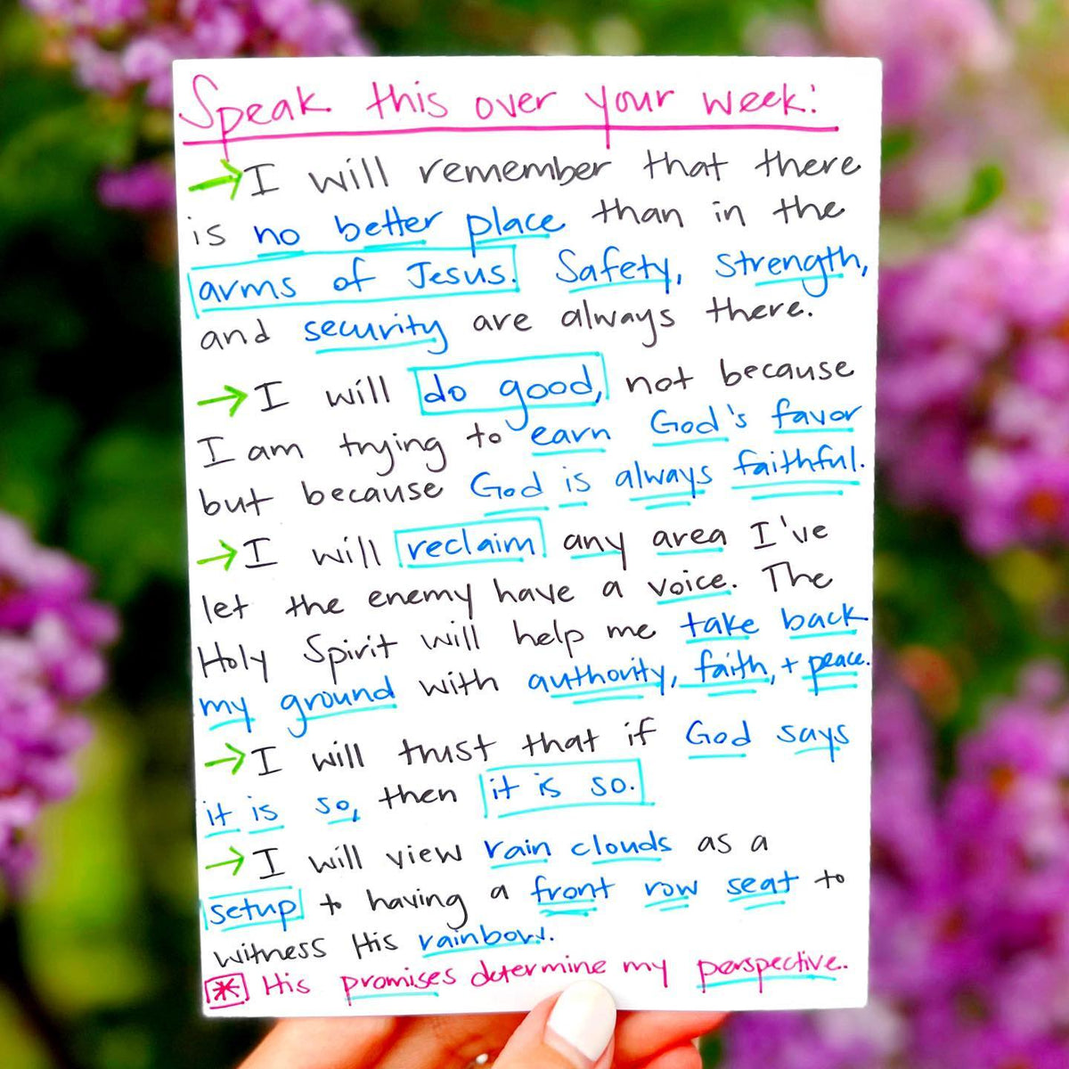 Speak this over your week: – Cleerely Stated