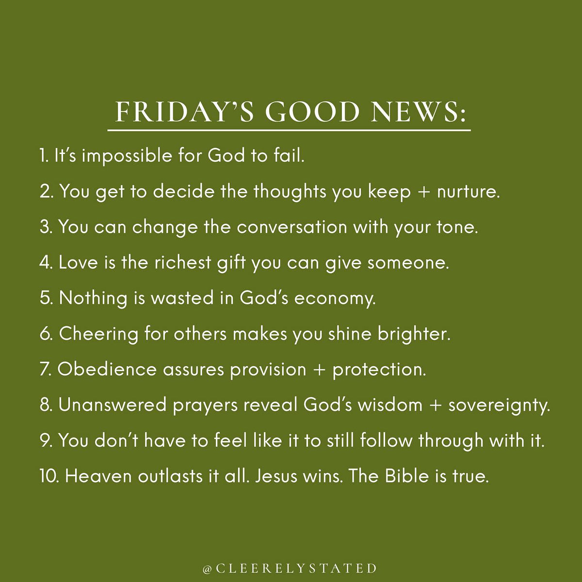 It's impossible for God to fail. – Cleerely Stated