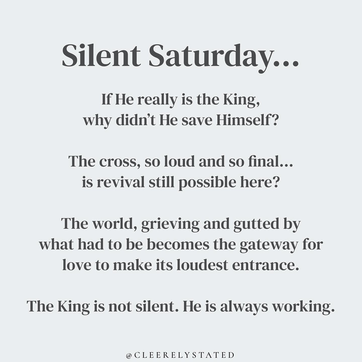Silent Saturday – Cleerely Stated