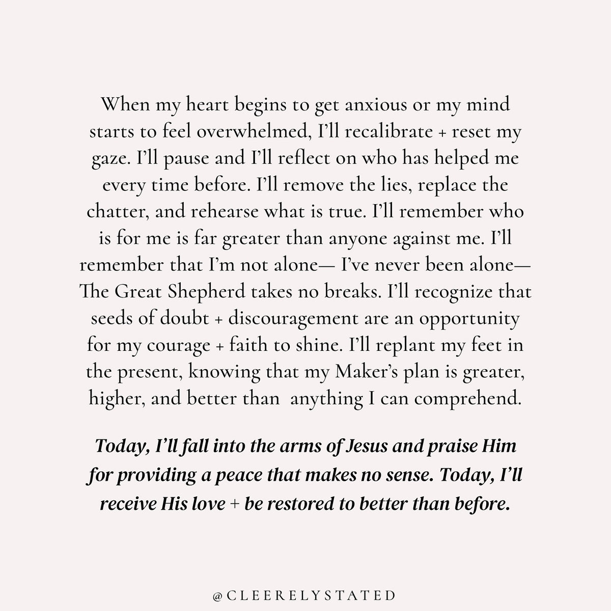 Today, I'll fall into the arms of Jesus – Cleerely Stated