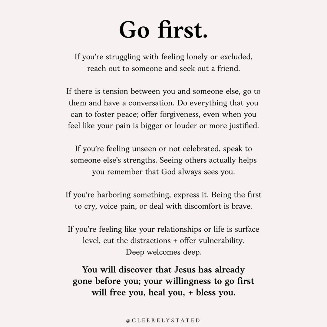 Be the one to go first – Cleerely Stated