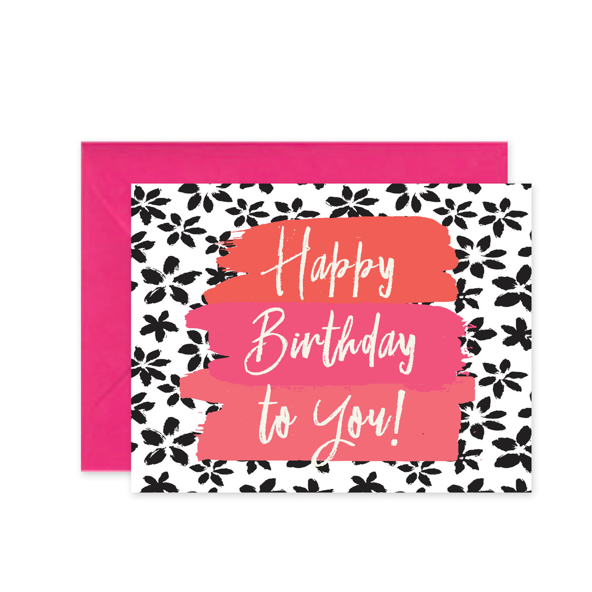 Happy Birthday B&W Floral - Greeting Card – Cleerely Stated